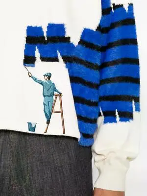 HOUSE OF ERRORS Graphic-intarsia Polo Polo Shirt