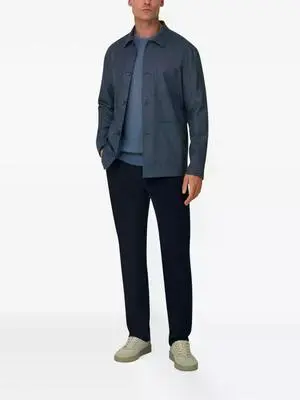 Boggi Milano Shacket In Wool Flannel Mélange