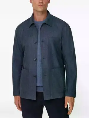 Boggi Milano Shacket In Wool Flannel Mélange