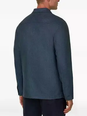 Boggi Milano Shacket In Wool Flannel Mélange