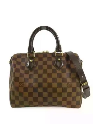 LOUIS VUITTON 25 Speedy Bandouliere Damier Tote Bag - Brown