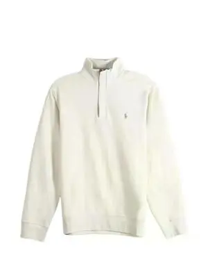 Polo Ralph Lauren Quarter-zip Logo-embroidered Sweatshirt - Neutrals