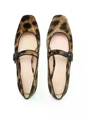 LOEFFLER RANDALL Mary Jane Leopard-print Ballet Flats - Brown