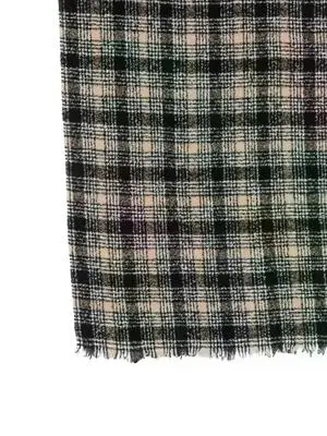 Destin Check-pattern Frayed Scarf