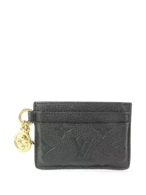 LOUIS VUITTON Monogram Empreinte Charm Card Holder - Black