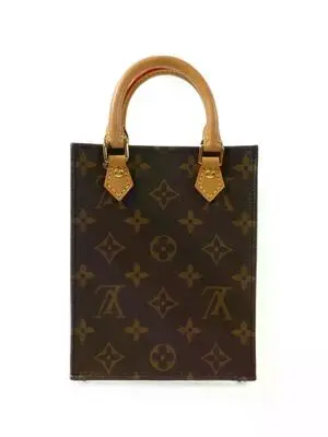 LOUIS VUITTON Petit Sac Plat Monogram Canvas Tote Bag