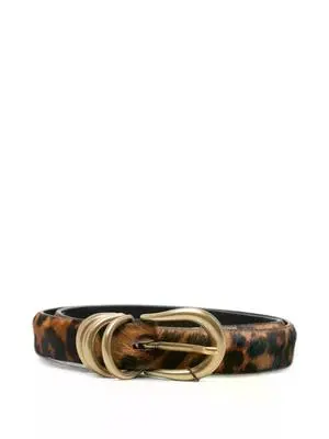 ALBERTO LUTI Leopard-print Belt - Brown