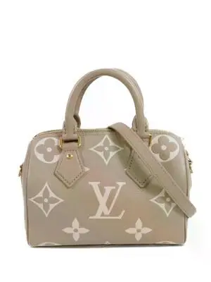 LOUIS VUITTON 20 Speedy Bandoulière Monogram Empreinte Handbag Neutrals