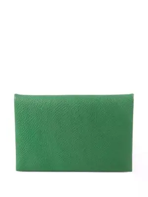Hermès Calvi Epsom Card Holder - Green