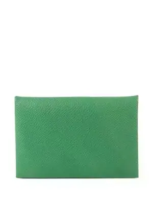 Hermès Calvi Epsom Card Holder - Green