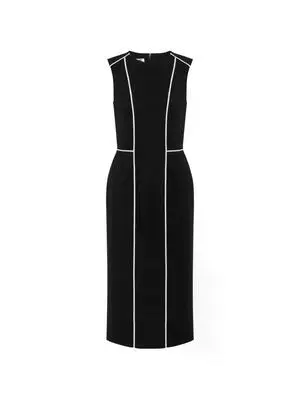 Moschino Piping-detail Sleeveless Midi Dress - Black