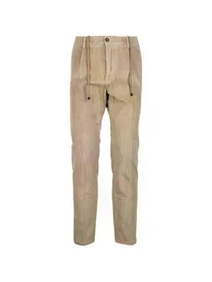 CRUNA Corduroy Drawstring-waist Trousers - Neutrals