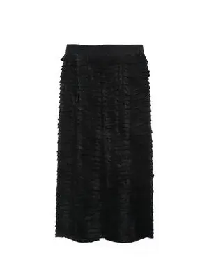 ALYSI Lunga Tiered Ruffled Midi Skirt