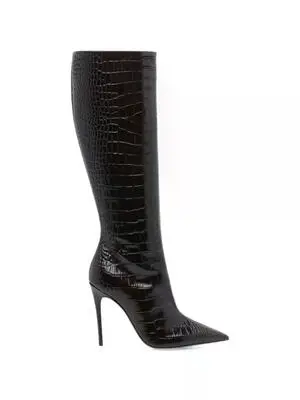 Paris Texas Vera Croc-effect Stiletto Boots - Brown