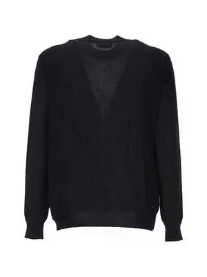LARDINI Ribbed-knit Virgin Wool Sweater - Blue