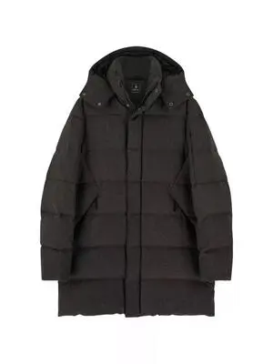 Boggi Milano Parka In Goose Down Mélange Flannel - Grey