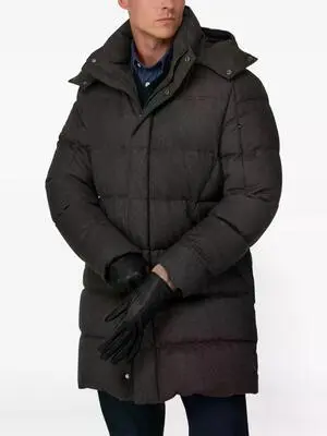 Boggi Milano Parka In Goose Down Mélange Flannel