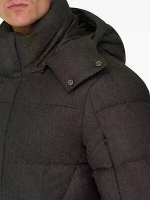 Boggi Milano Parka In Goose Down Mélange Flannel