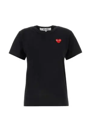 Play Comme Des Garcon Heart-patch T-shirt - Black
