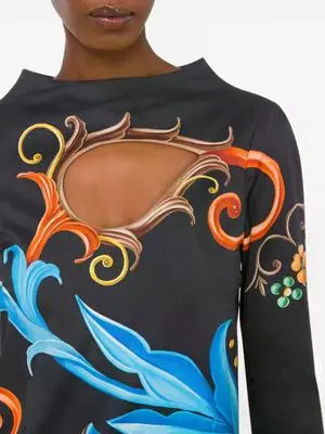 Moschino Cut-out Baroque-print Maxi Dress