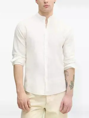 LINDBERGH Band-collar Long-sleeve Shirt - Neutrals
