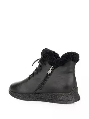LINDA BAUMANN Shearling-trim Lace-up Sneakers