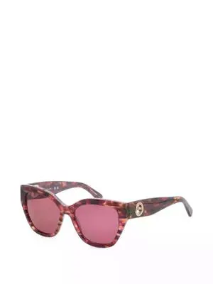 Longchamp Tortoiseshell-effect Logo-plaque Sunglasses - Brown
