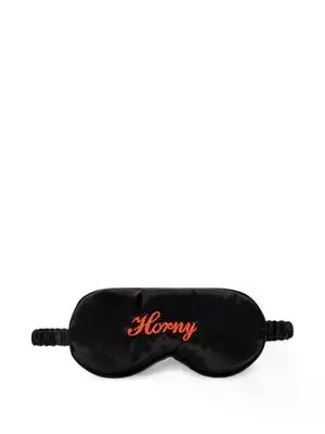 CARNE BOLLENTE Satin-finish Embroidered Eye Mask - Black