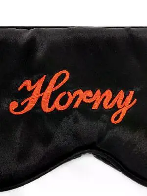 CARNE BOLLENTE Satin-finish Embroidered Eye Mask