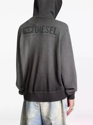 DIESEL® Waffle Zip-up Hoodie With Dégradé Effect
