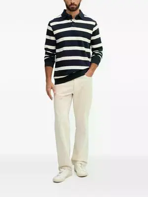 LINDBERGH Striped Long-sleeve Polo Shirt