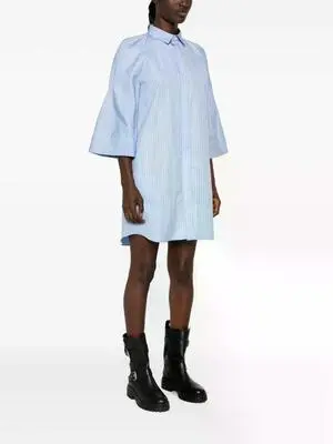 Sacai Striped Flared-sleeve Shirt Mini Dress