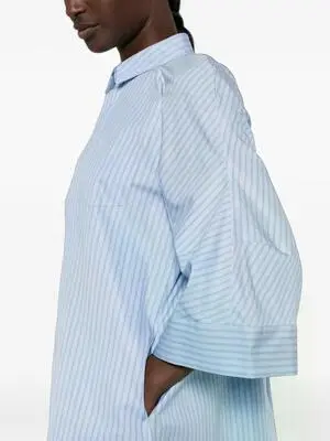 Sacai Striped Flared-sleeve Shirt Mini Dress
