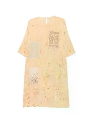 AODRESS Sequin-embellished Patchwork Midi Dress - Neutrals