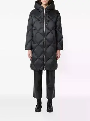 Max Mara Trefe Quilted Hooded Coat - Black