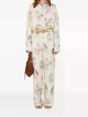 Moschino Horse-print Silk Shirt