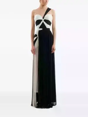 IMROSKA One-shoulder Pleated Maxi Dress