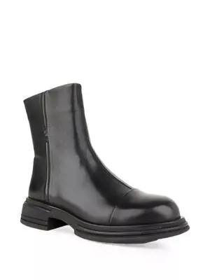 LINDA BAUMANN Seam-detail Panelled Ankle Boots - Black