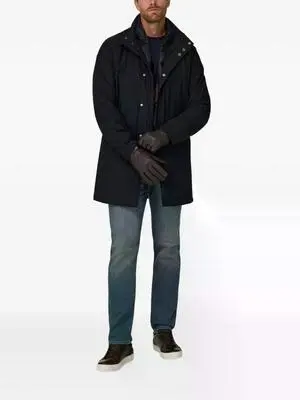 Boggi Milano Car Coat In Padded Technical Fabric - Blue