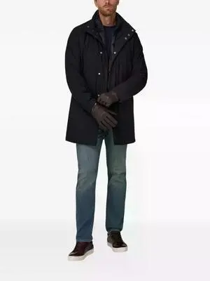 Boggi Milano Car Coat In Padded Technical Fabric - Blue