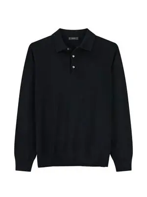 Boggi Milano Knitted Polo Shirt In Merino