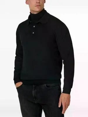 Boggi Milano Knitted Polo Shirt In Merino