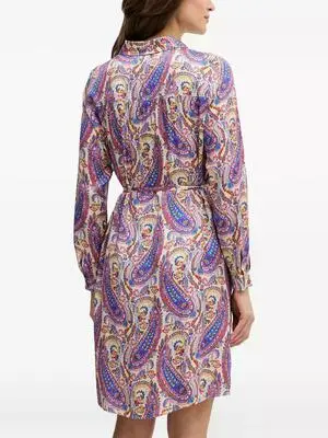 MARC AUREL Paisley-print Belted Mini Dress - Neutrals