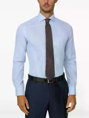 Boggi Milano Shirt In Striped Cotton Regular Fit