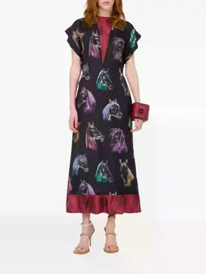 Moschino Horse-print Panelled Dress