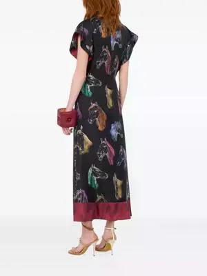 Moschino Horse-print Panelled Dress