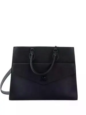 LOUIS VUITTON Lockme Monochrome Leather Mm Tote Bag - Black