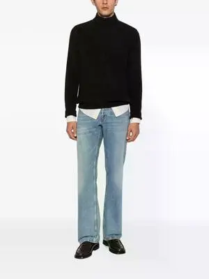 DANIELE FIESOLI Ribbed-knit Mock-neck Sweater - Brown