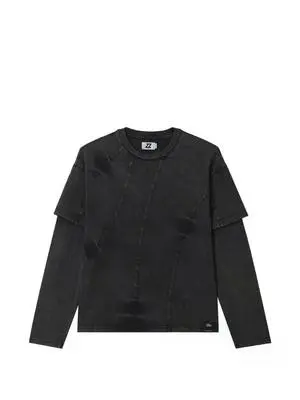 Izzue Layered Acid-wash T-shirt - Black