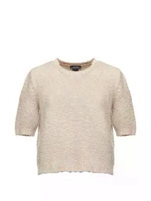Avant Toi Bouclé-knit Short-sleeve Sweatshirt
